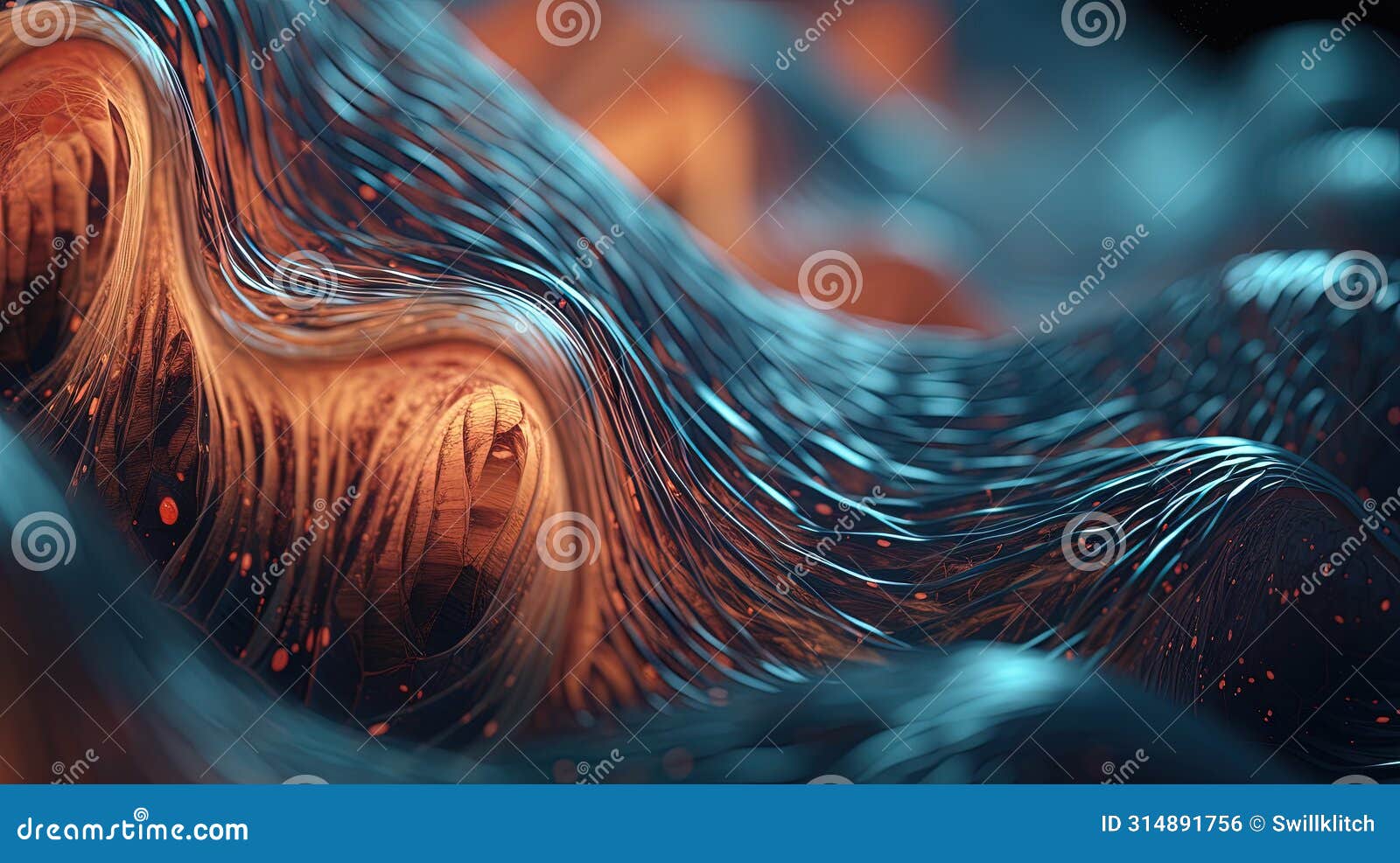 Scientific Abstraction with Futuristic Textured Tissue Waves. Tech ...