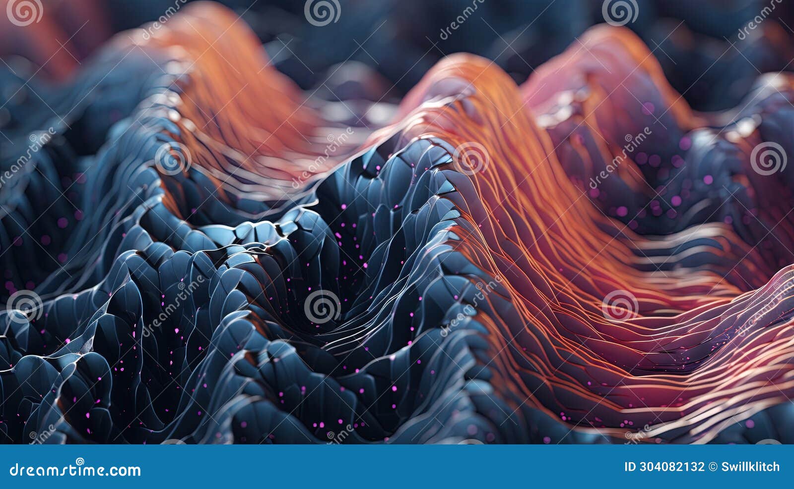 Scientific Abstraction with Futuristic Textured Tissue Waves. Tech ...
