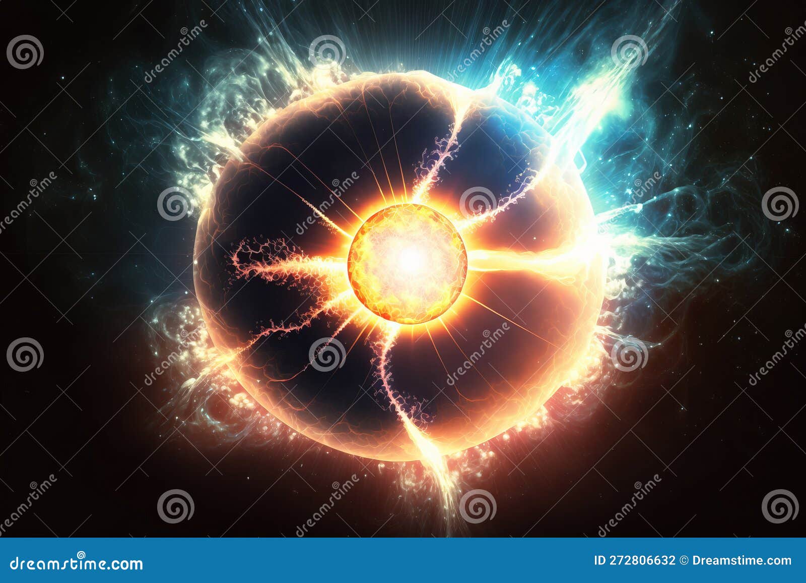 Scientific Astronomical Background, Bright Quasar in Deep Space ...