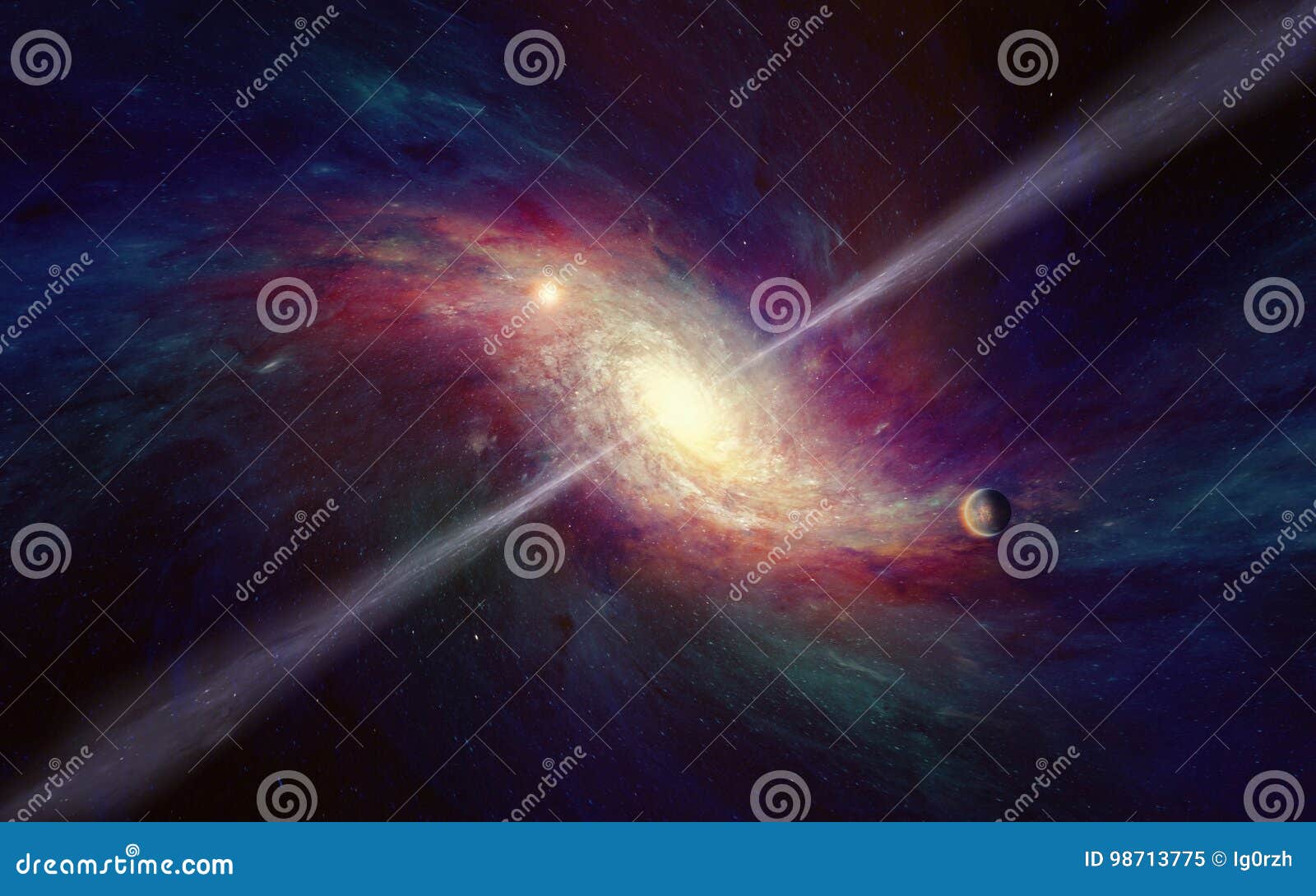Spiral Galaxies And Quasars