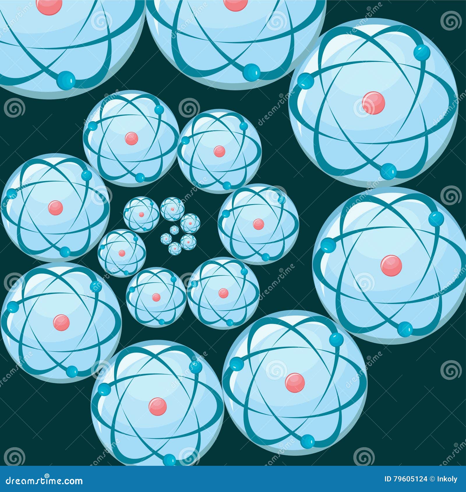 Scientific Background with Atoms Forming Spiral. Stock Vector ...
