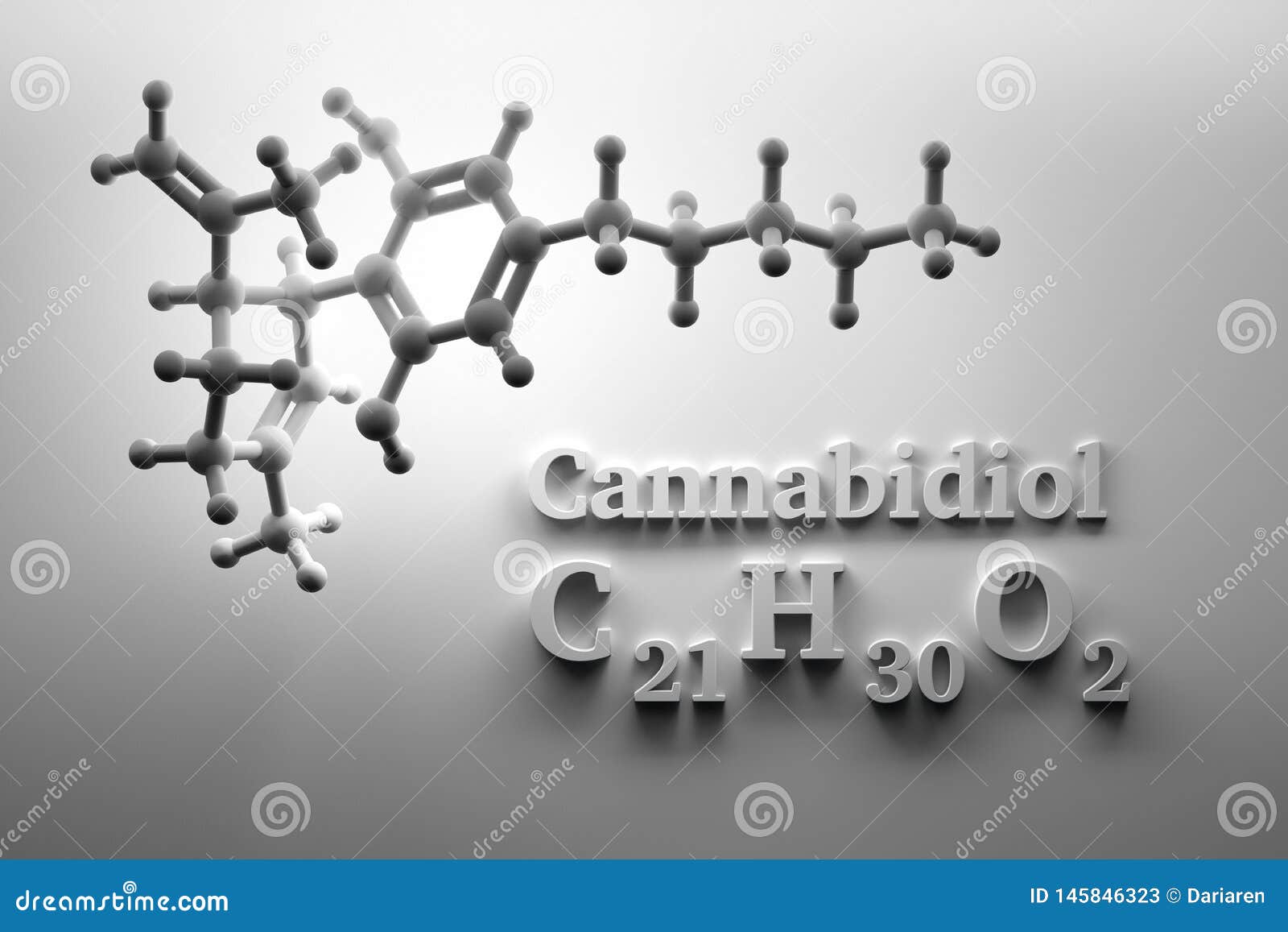 CBD Cannabidiol Structure In Blue Purple Color Royalty-Free Cartoon ...
