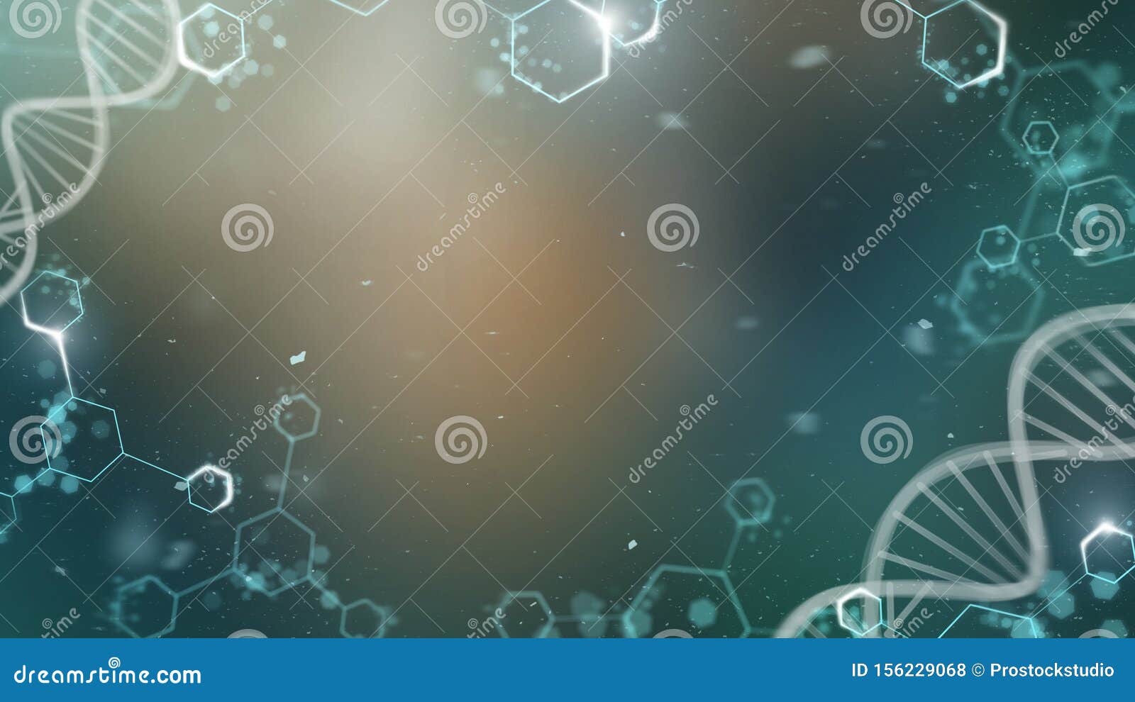 Scientific Background with DNA Helixes and Microelements Stock Photo ...