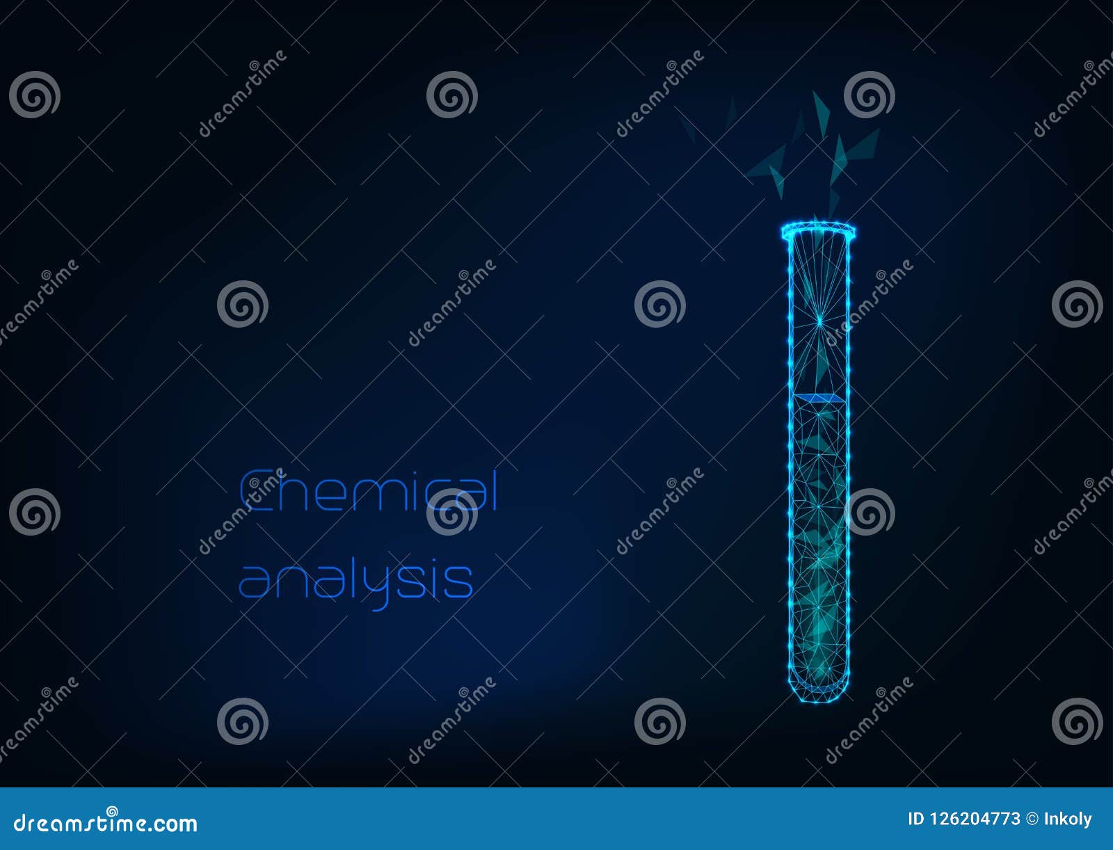 Scientific Background with Low Poly Wireframe Test Tube and Abstract ...