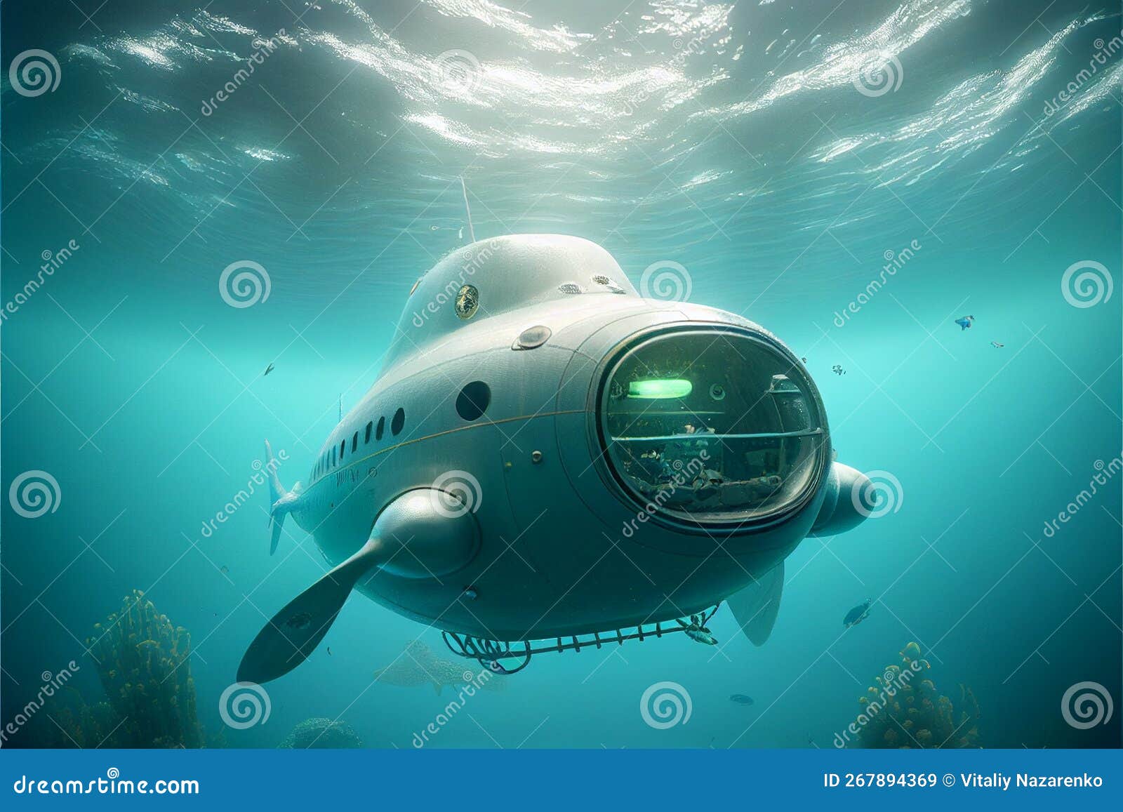 Scientific Bathyscaphe Underwater. AI Generated Stock Illustration ...