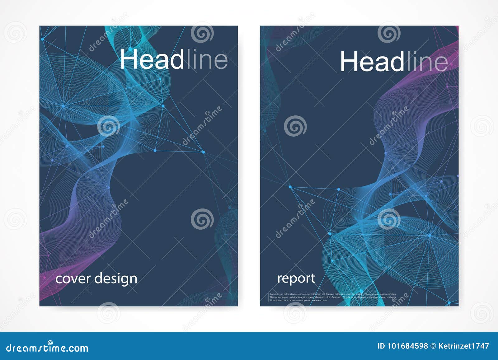 Scientific Brochure Design Template. Vector Flyer Layout, Molecular ...