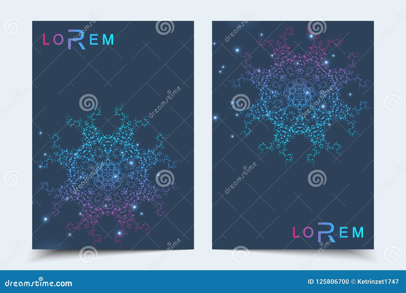 Scientific Brochure Design Template. Vector Flyer Layout, Molecular ...