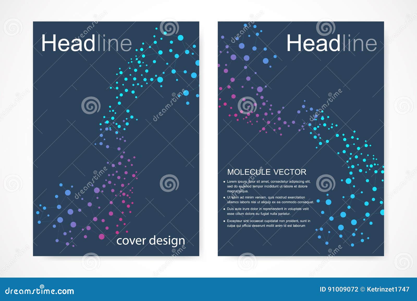Scientific Brochure Design Template. Vector Flyer Layout, Molecular ...