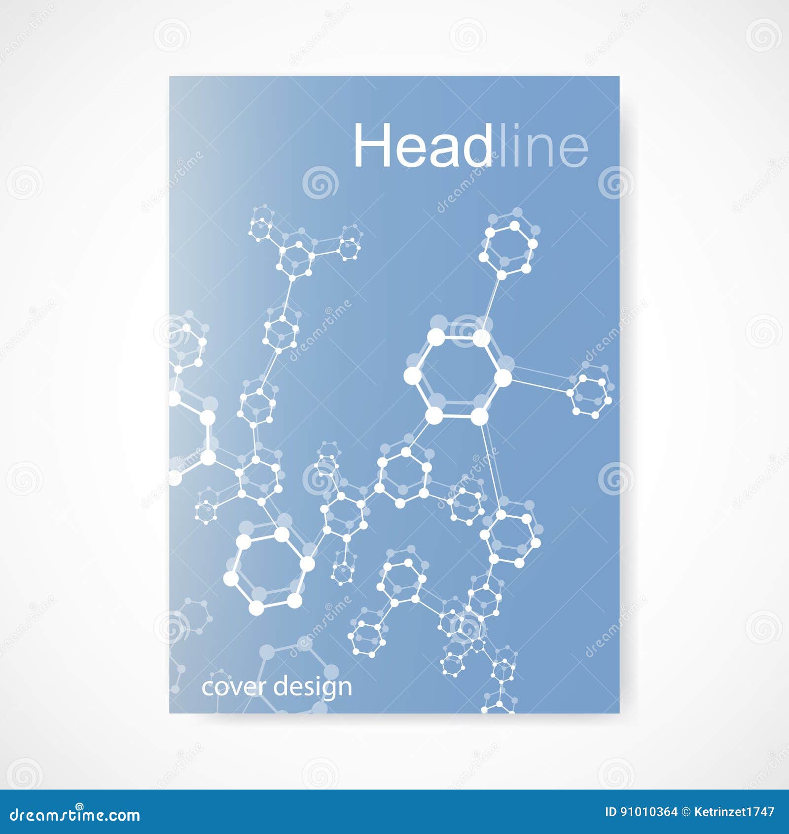 Scientific Brochure Design Template. Vector Flyer Layout, Molecular ...