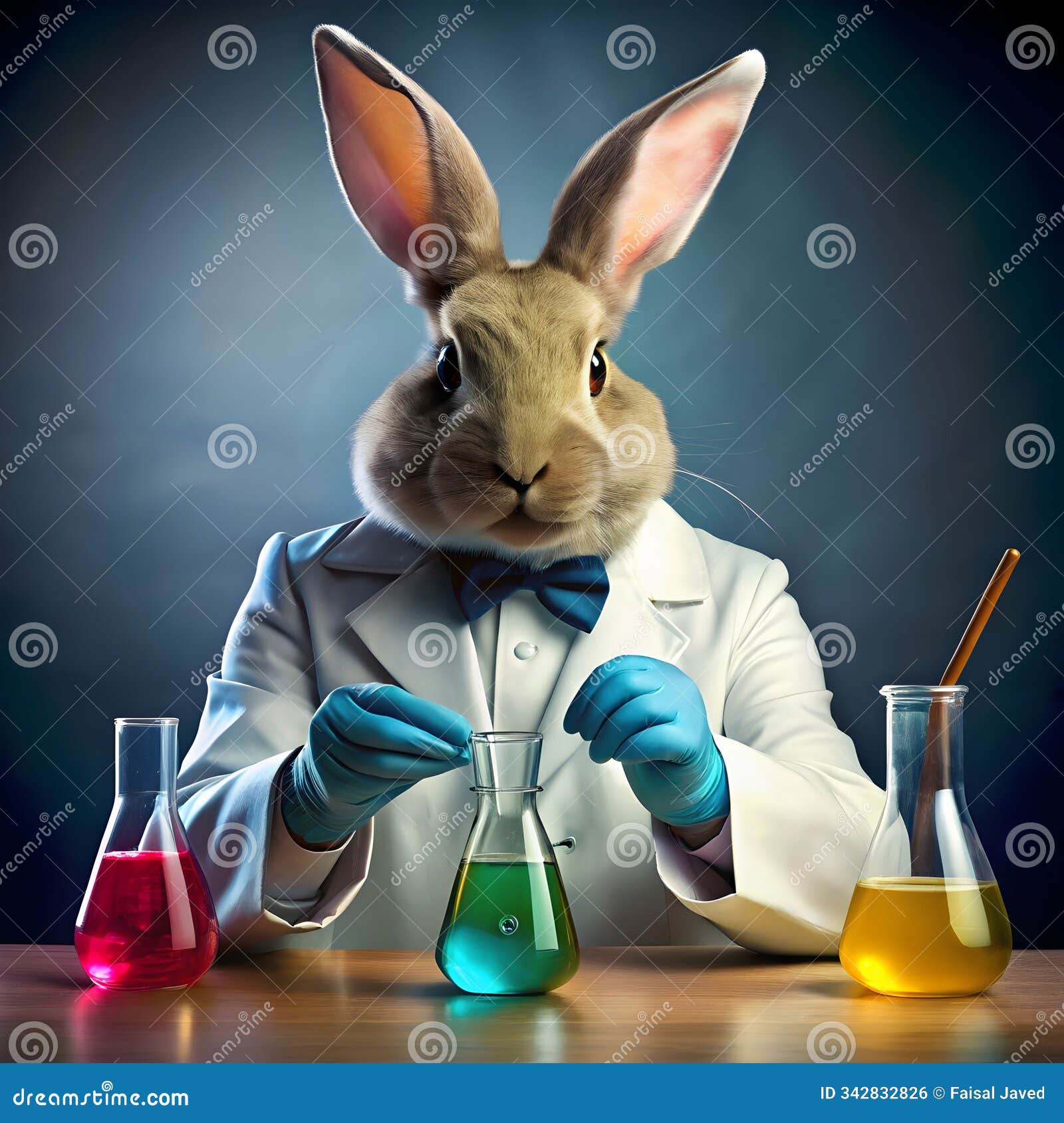 Scientific Bunny: a Rabbit in a Lab Coat" Stock Illustration ...