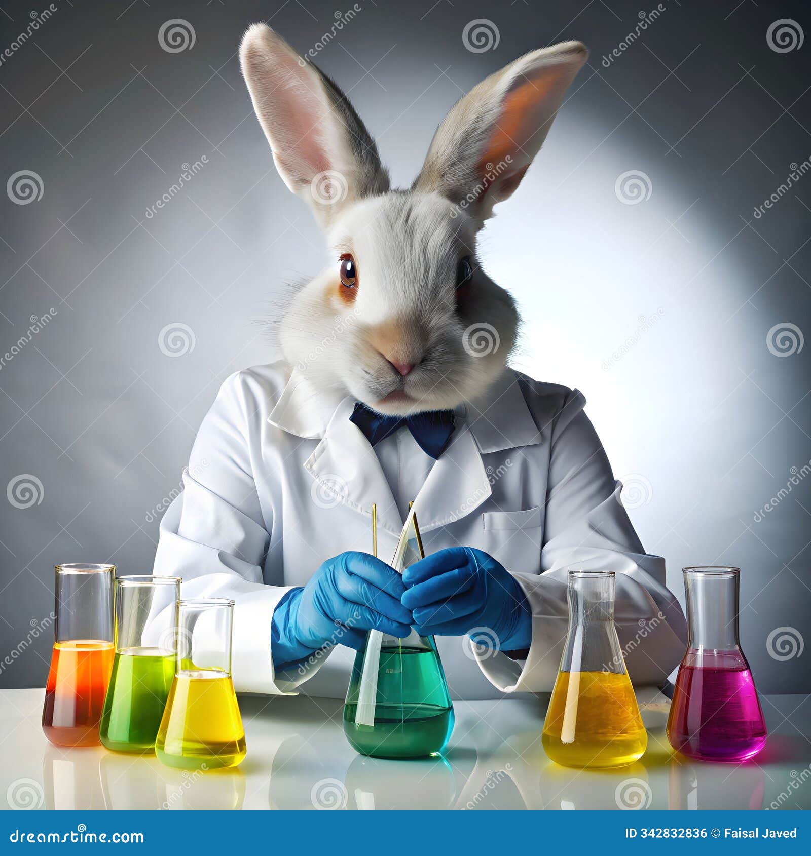 Scientific Bunny: a Rabbit in a Lab Coat" Stock Illustration ...