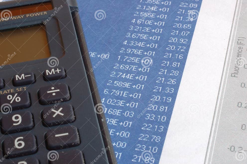 Scientific calculations stock image. Image of minus, print - 23929