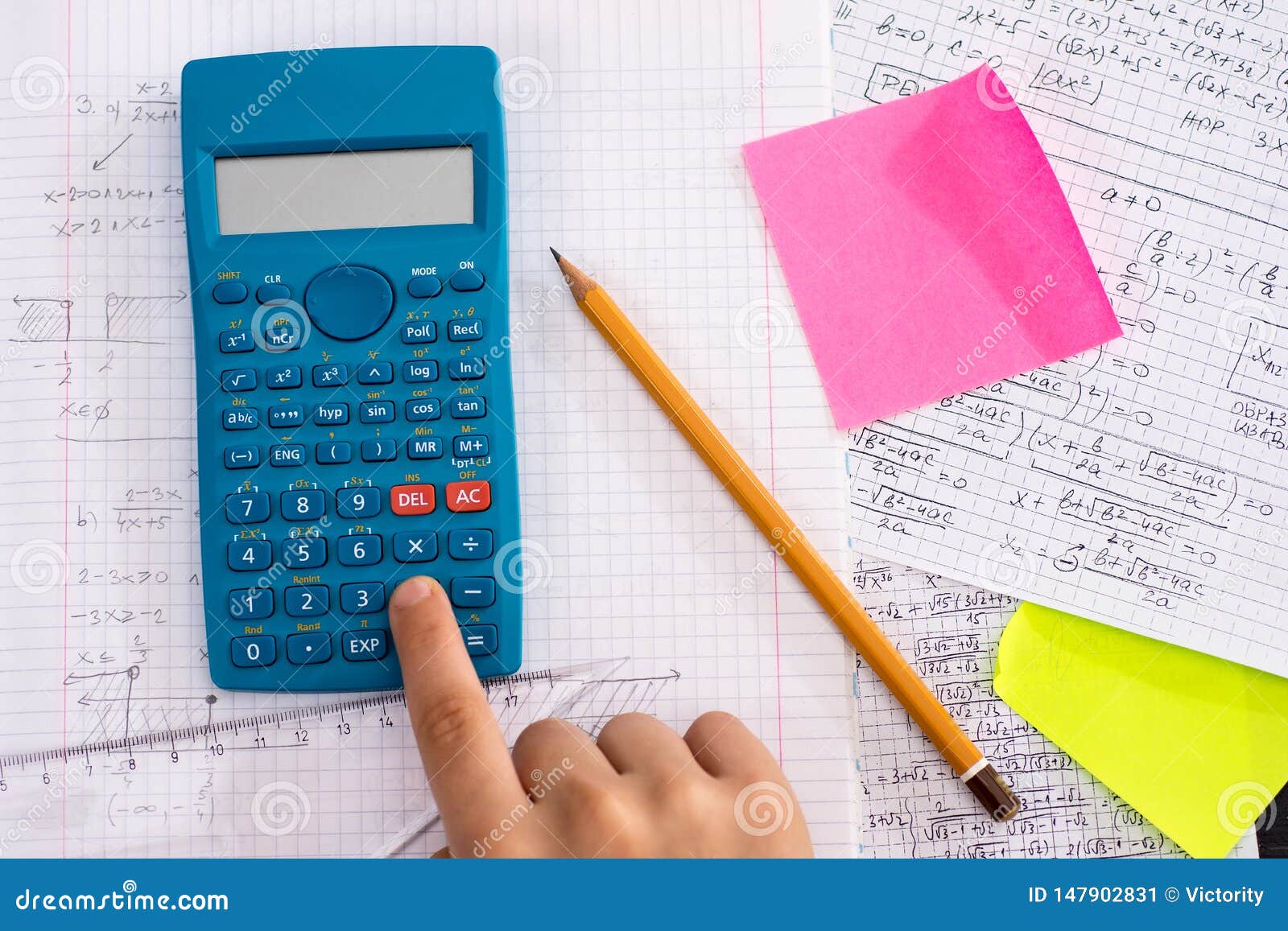 Scientific Calculator in the Action Hands during Mathematical Lesson ...