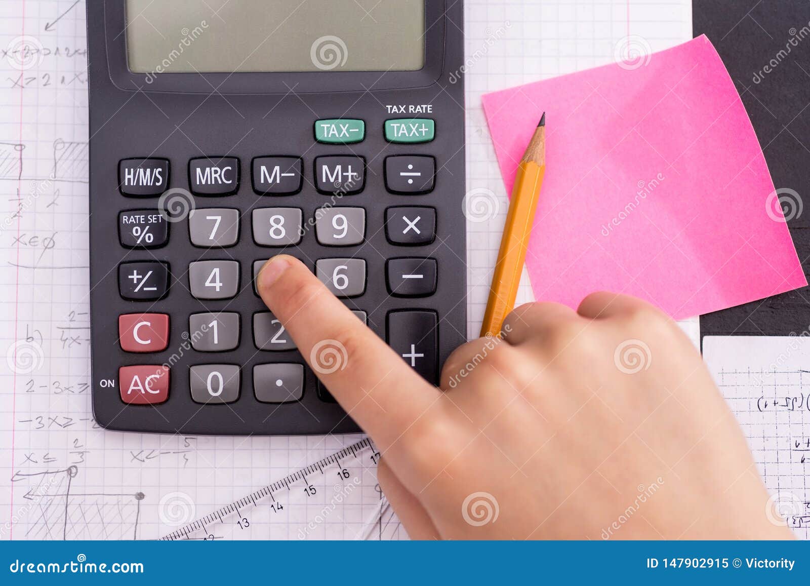 Scientific Calculator in the Action Hands during Mathematical Lesson ...