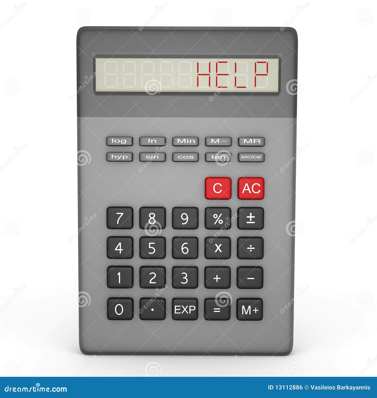Scientific Calculator Vector With Digits Number Displayed In Screen ...