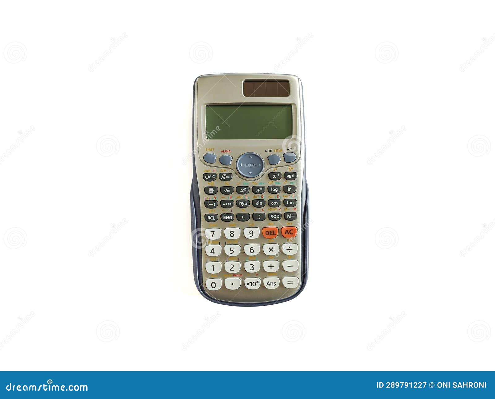 Silver Color Scientific Calculator with Blue Buttons and White ...