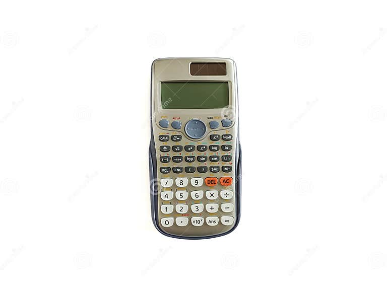 Silver Color Scientific Calculator with Blue Buttons and White ...