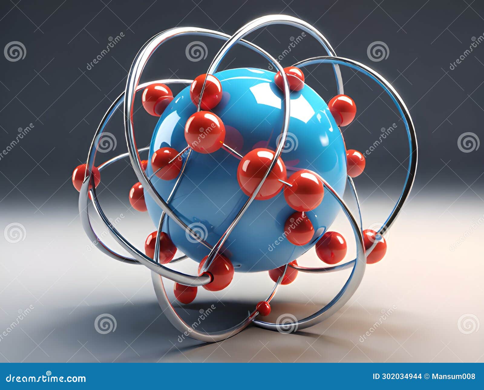 Scientific 3D Model of the Molecule Stock Illustration - Illustration ...