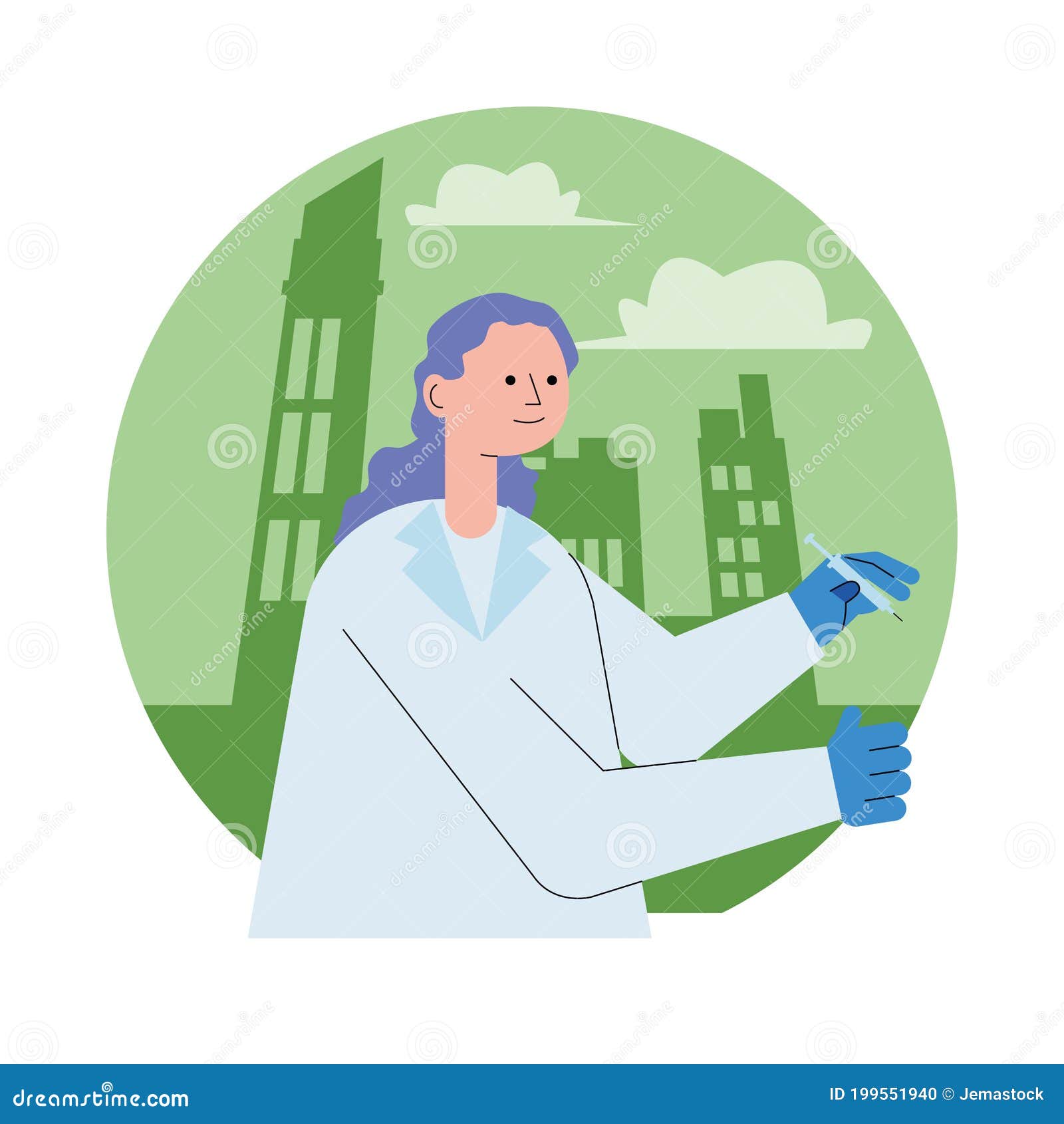 Doctor With An Injection. Vector Illustration. Isolated. Coloring Pages ...