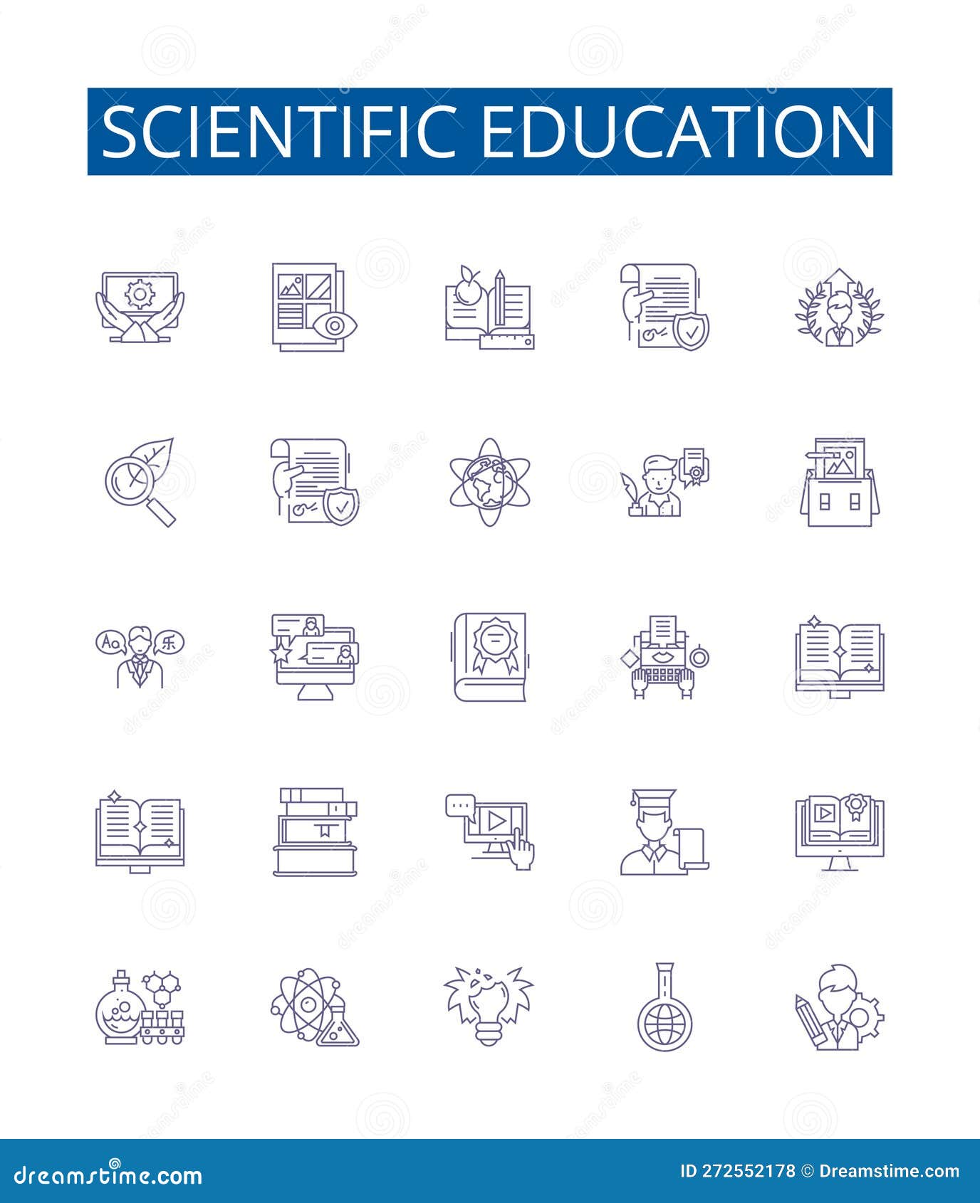 Scientific Education Line Icons Signs Set. Design Collection of ...