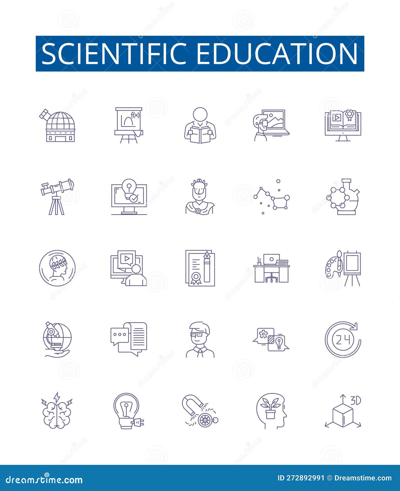 Scientific Education Line Icons Signs Set. Design Collection of ...