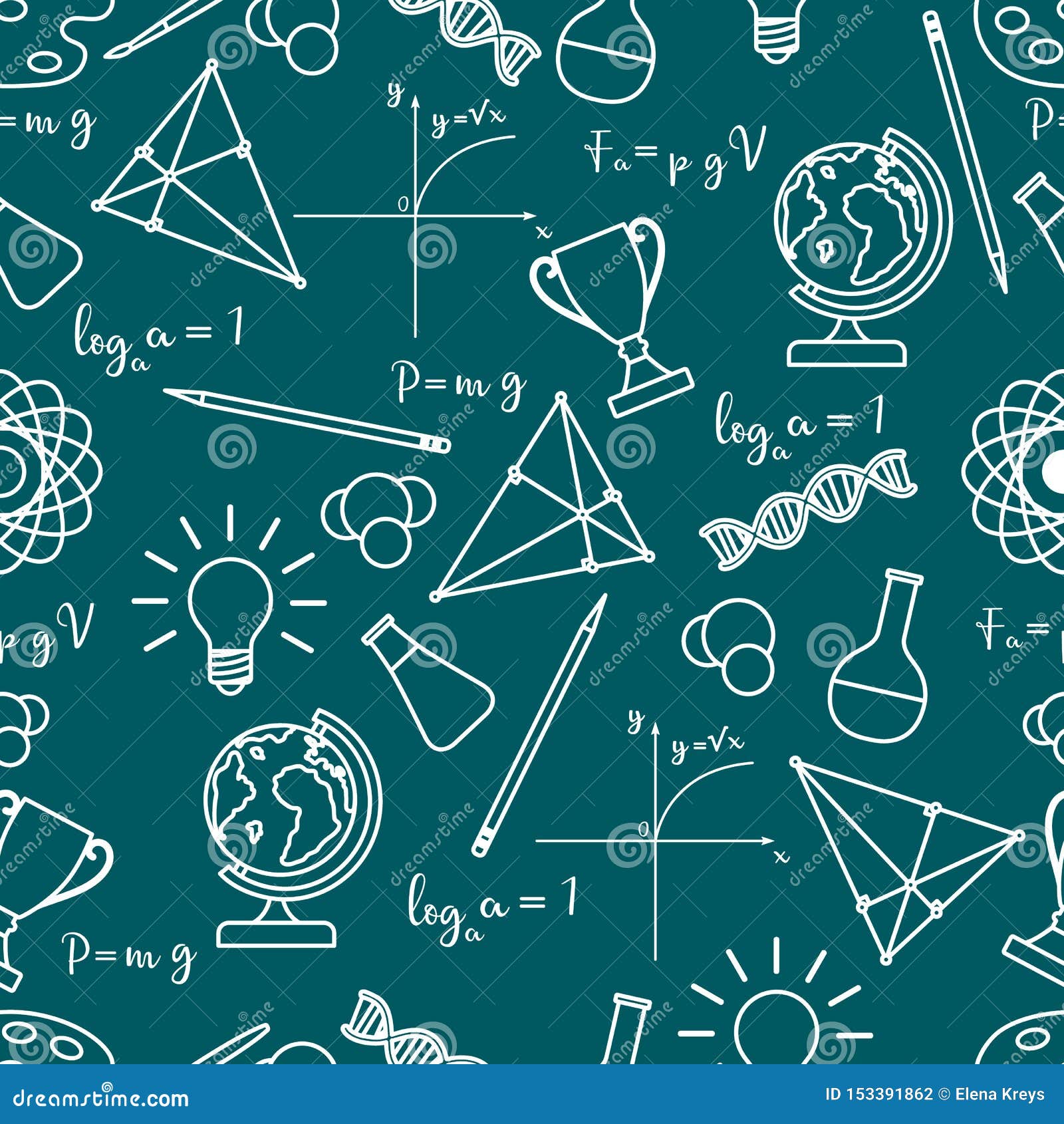 Scientific, Educational Vector Seamless Pattern Stock Vector ...