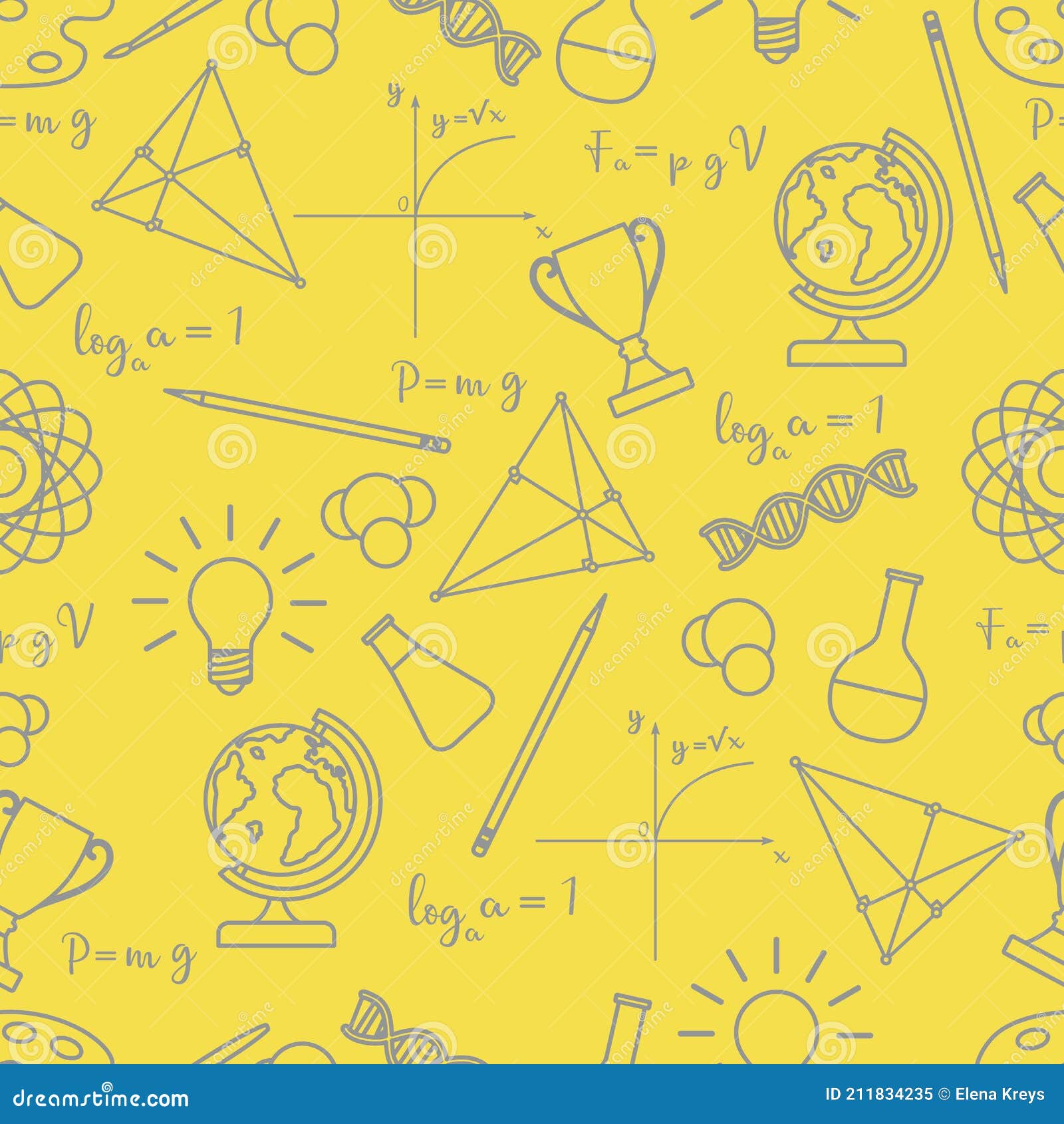 Scientific, Educational Vector Seamless Pattern Stock Vector ...