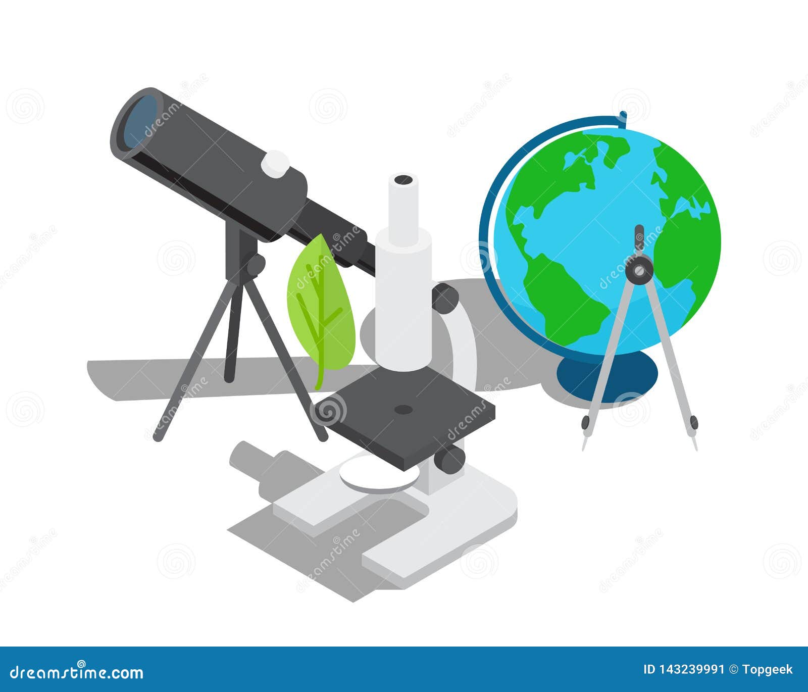 Scientific Equipment for Observation and Research Stock Vector ...