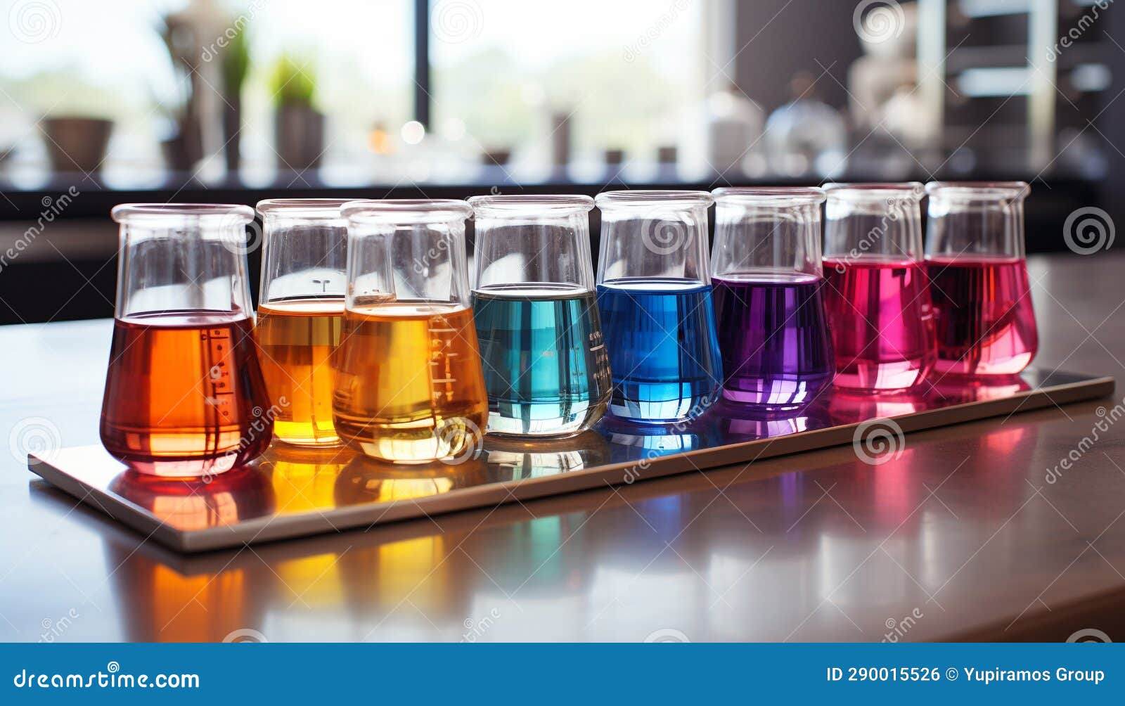 Scientific Experiment Liquid in Multi Colored Glass Generated by AI ...