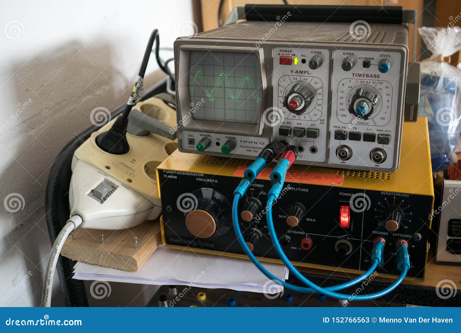 Scientific Experiment With Oscilloscope Showing A Sine Wave Editorial ... Scientific Experiment With Oscilloscope Showing A Sine Wave Editorial ...