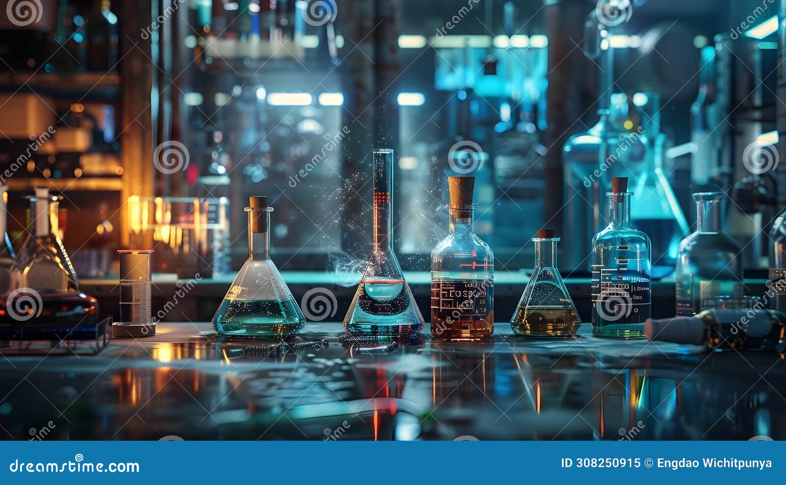 Scientific Experiment Study and Research in the Lab Stock Illustration ...
