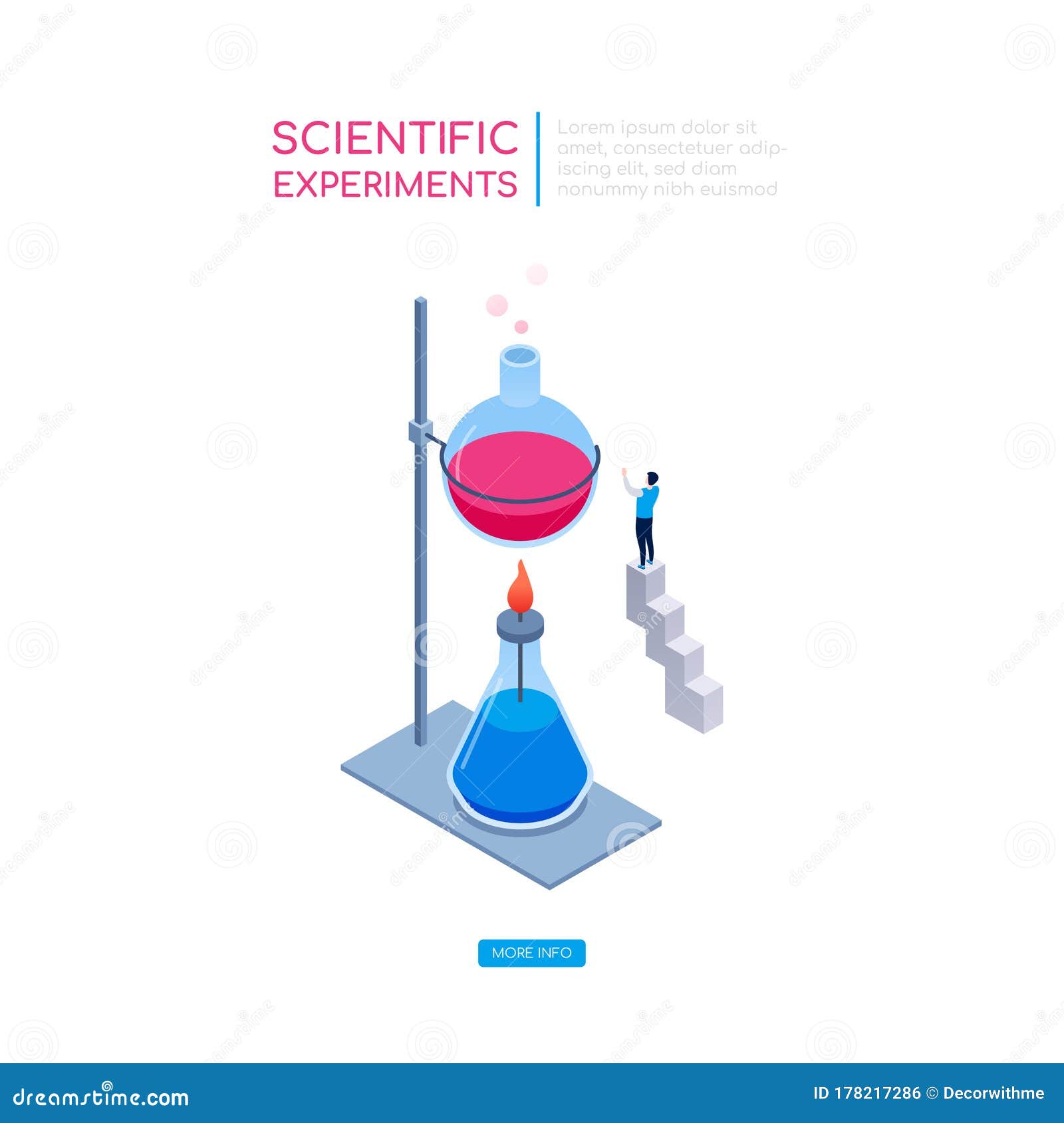 Scientific Experiments - Modern Isometric Vector Web Banner Stock ...