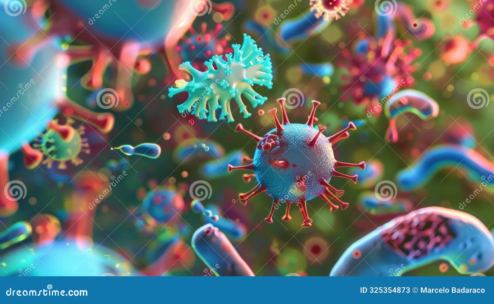 Scientific Exploration: Ultra-Realistic Microscopic Ecosystem Stock ...