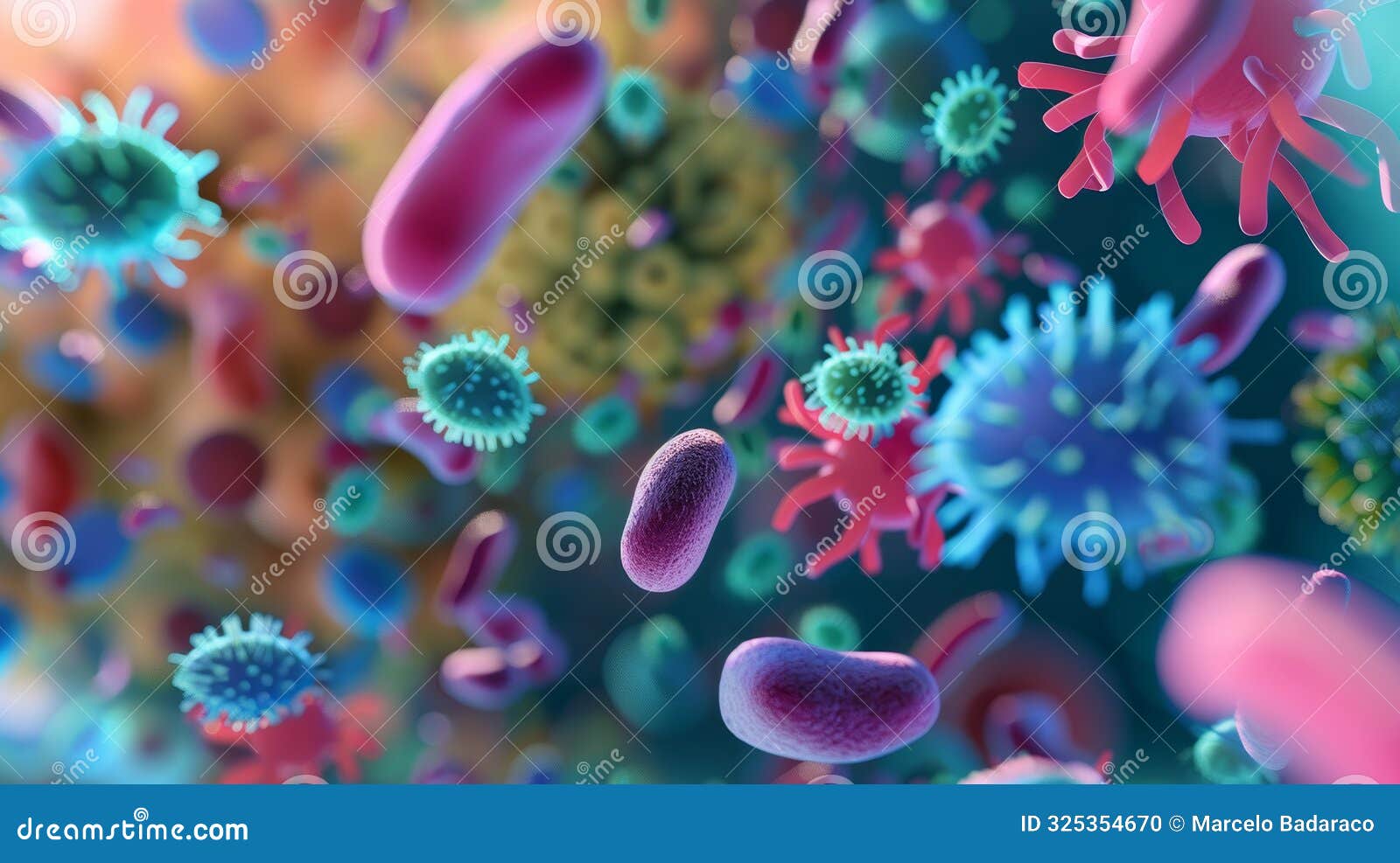 Scientific Exploration: Ultra-Realistic Microscopic Ecosystem Stock ...