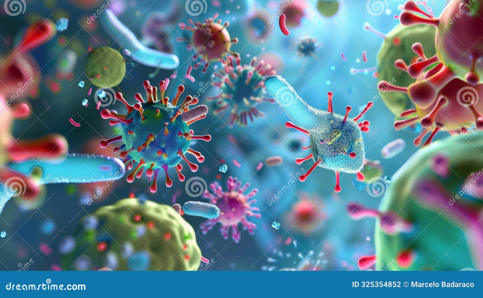 Scientific Exploration: Ultra-Realistic Microscopic Ecosystem Stock ...