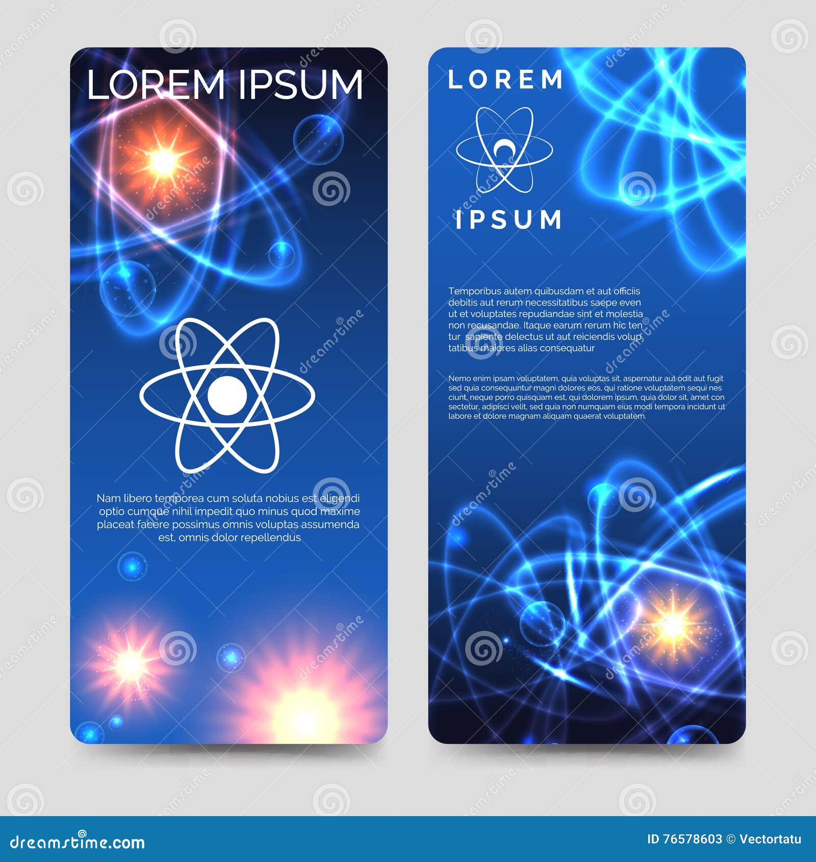 Scientific Flyer Template with Atom Model Stock Vector - Illustration ...