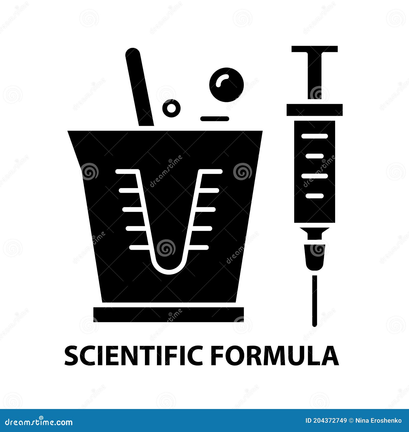 Scientific Formula Icon, Black Vector Sign with Editable Strokes ...