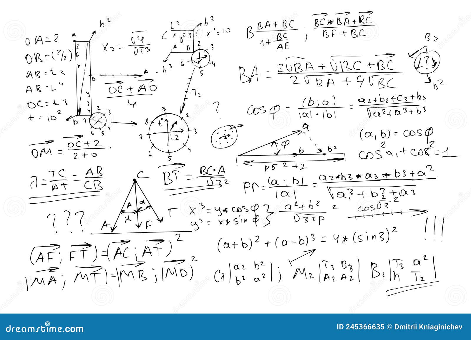 Scientific Formulas and Expressions. Mathematics, Algebra and Geometry ...
