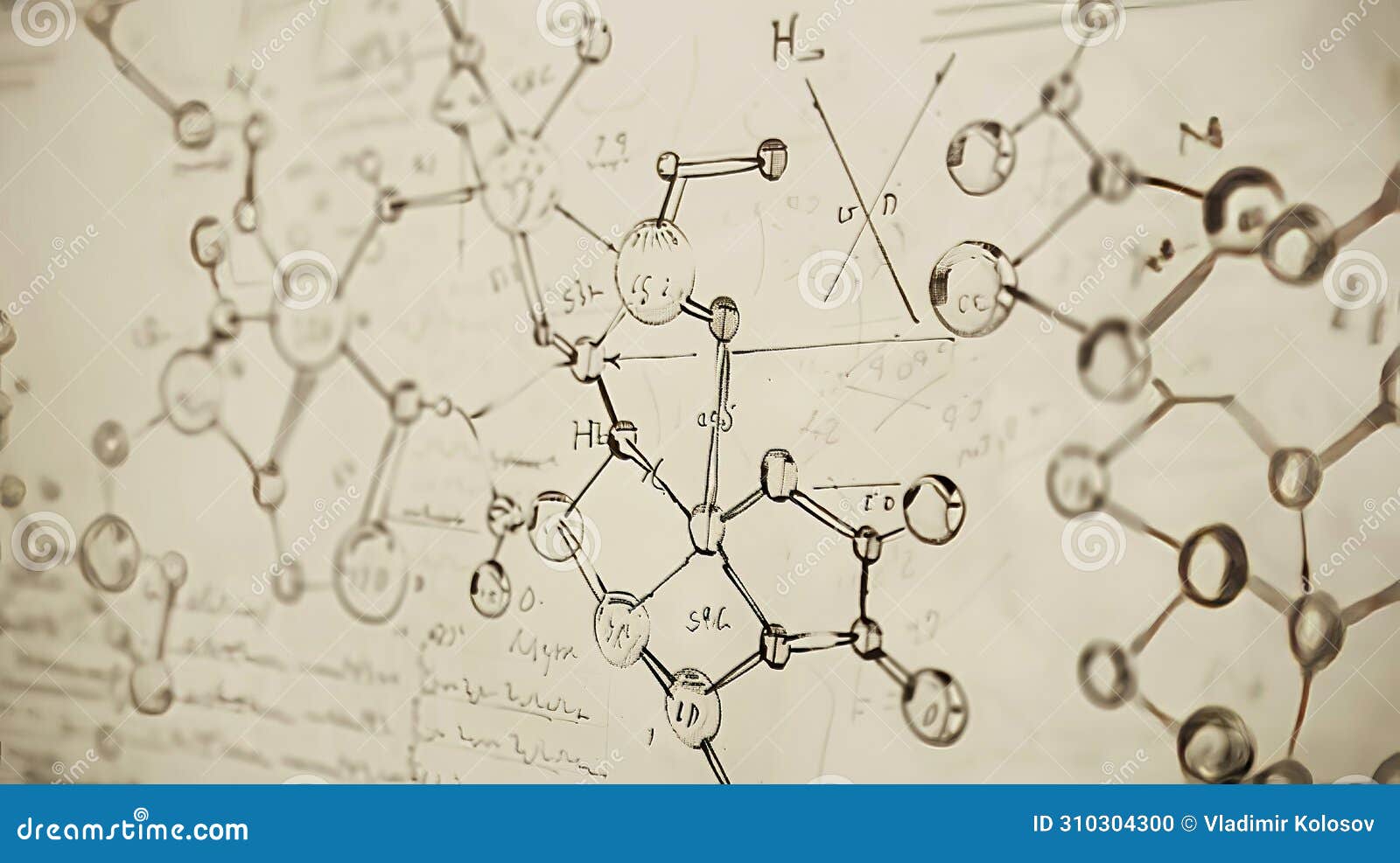 The Scientific Formulas on a White Background, in the Style of Bright ...