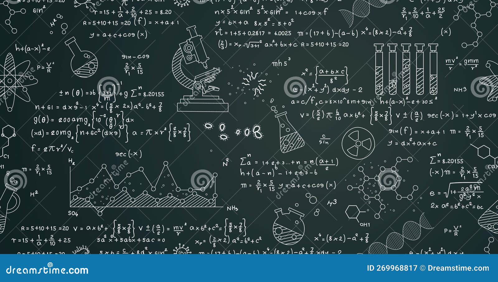 Chemical Science Formulas. stock vector. Illustration of learn - 269968817
