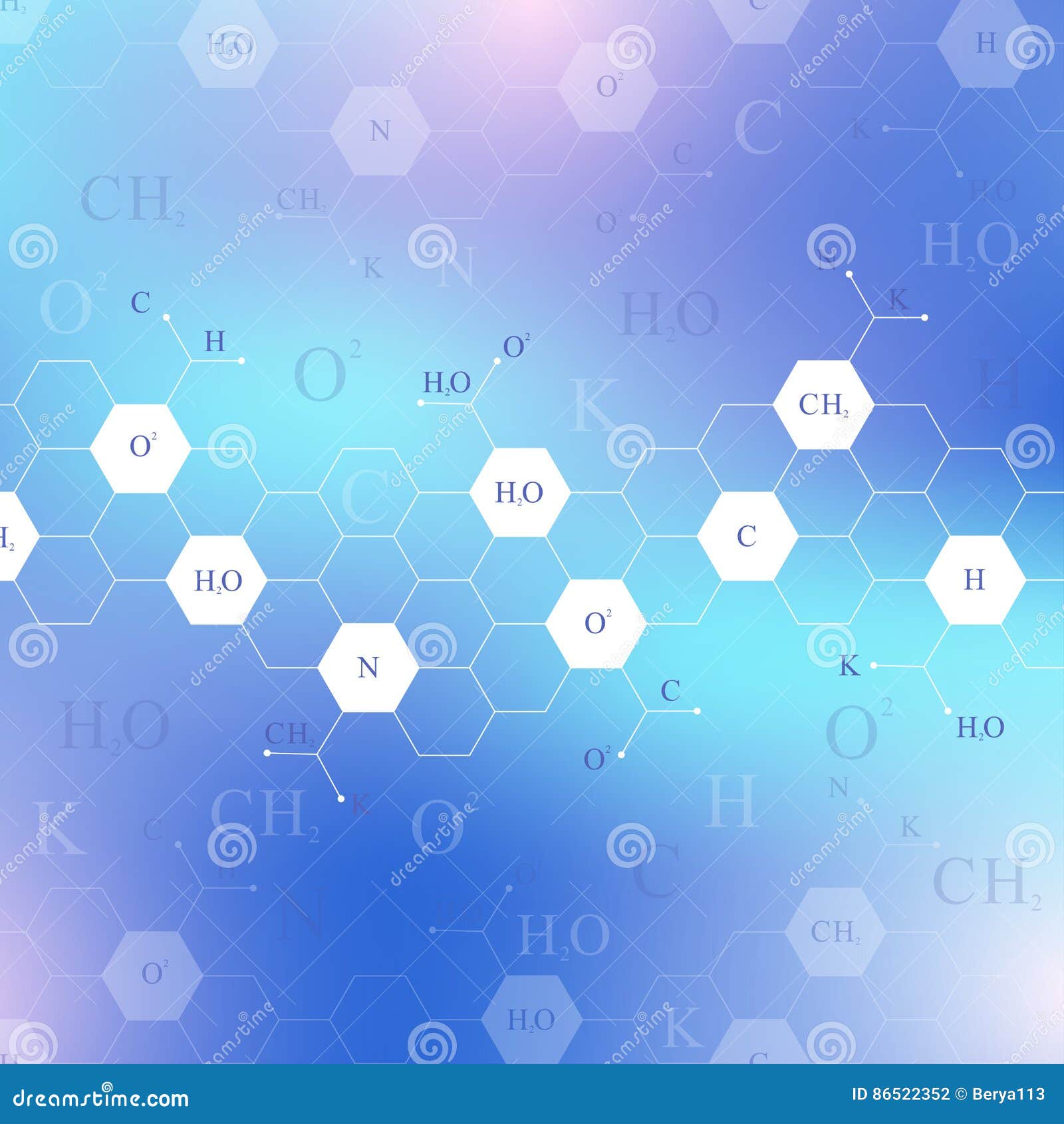 Scientific Hexagonal Chemistry Pattern. Structure Molecule DNA Research ...