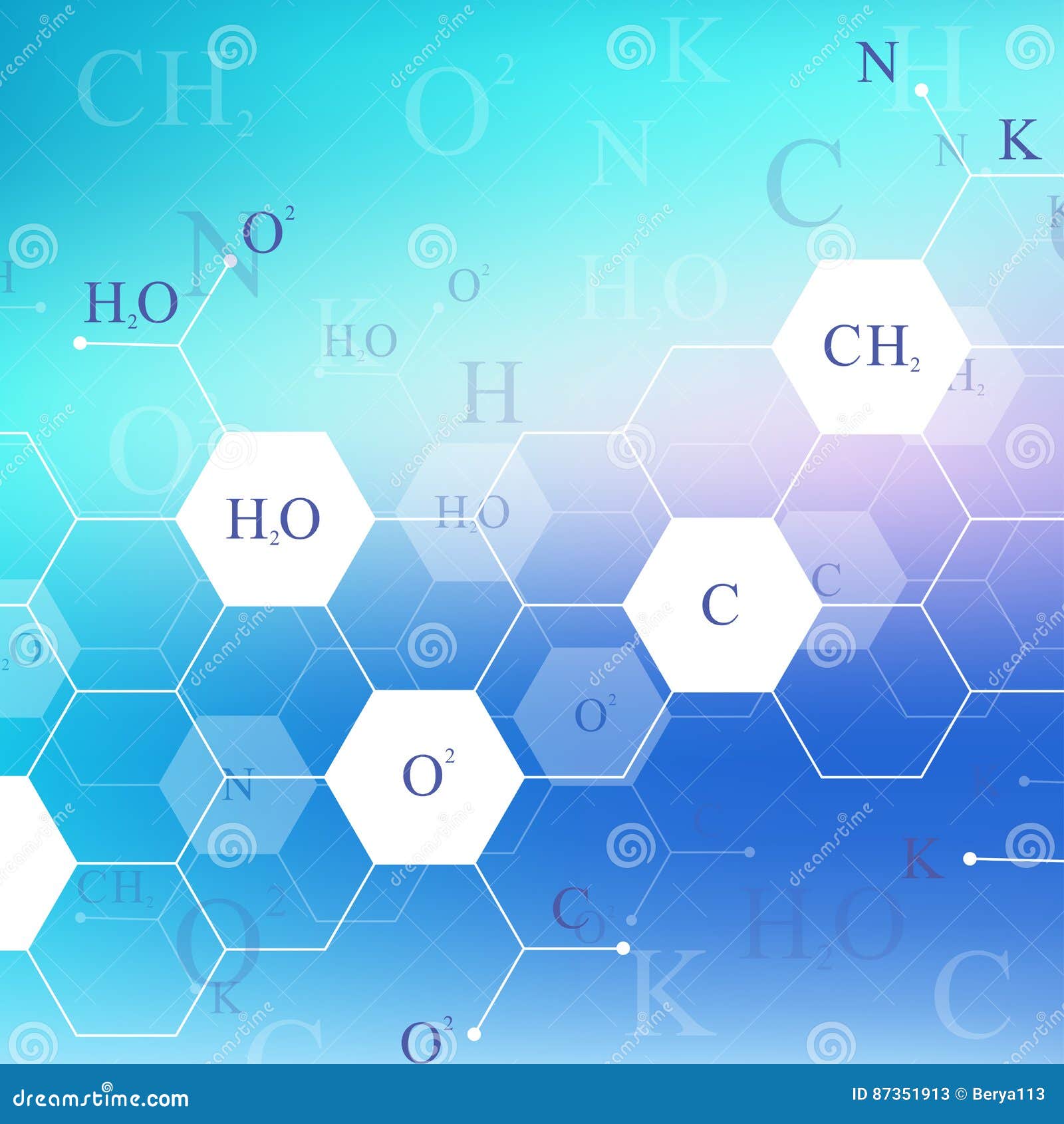 Scientific Hexagonal Chemistry Pattern. Structure Molecule DNA Research ...