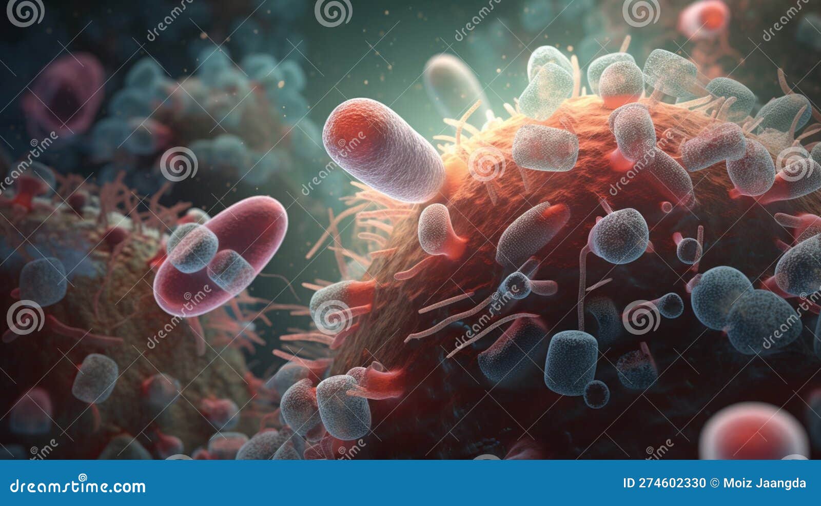 Scientific Illustration of a Group of Bacteria Stock Illustration ...
