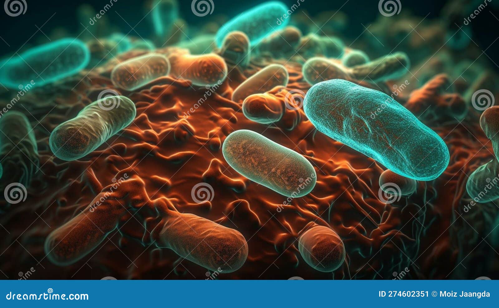 Scientific Illustration of a Group of Bacteria Stock Illustration ...