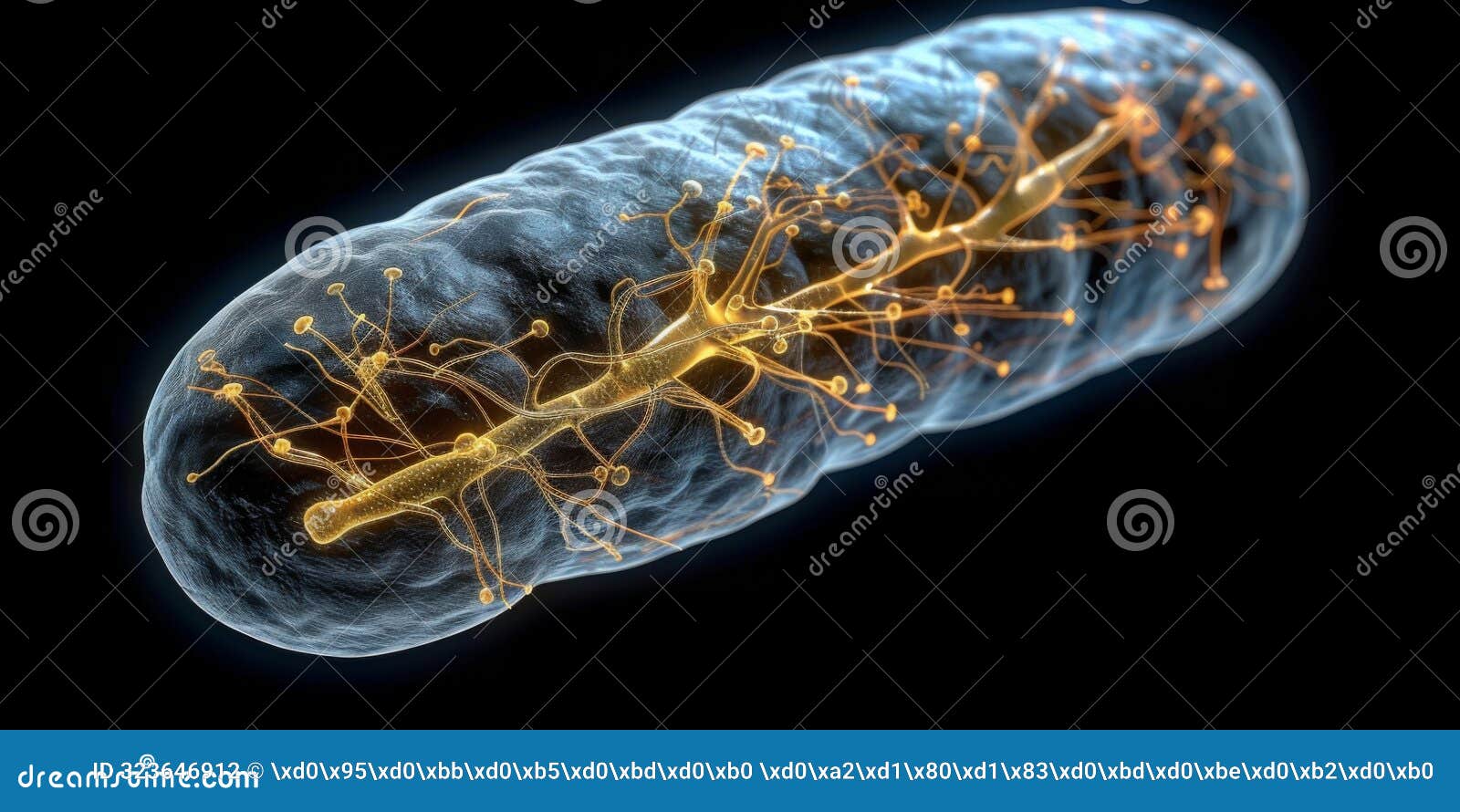 Scientific Illustration of a Neuron with Golden Synapses Highlighting ...