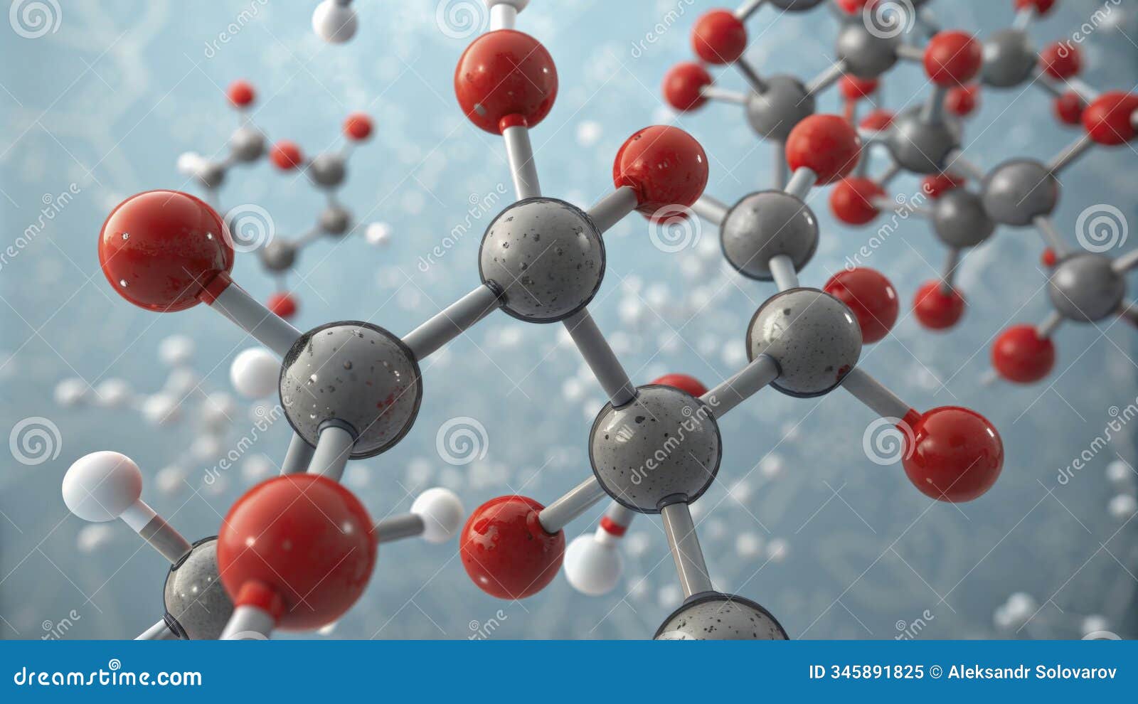 Scientific Illustration Showing a Complex Molecular Structure Forming a ...