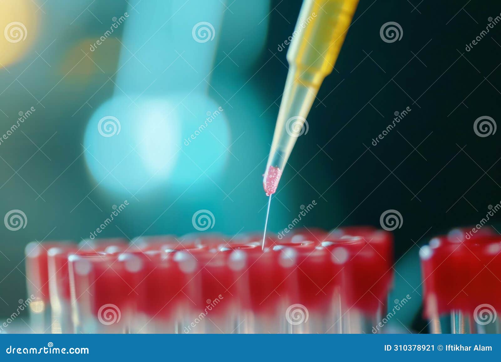 A Scientific Image Depicting a Straight Line of Test Tubes Containing ...