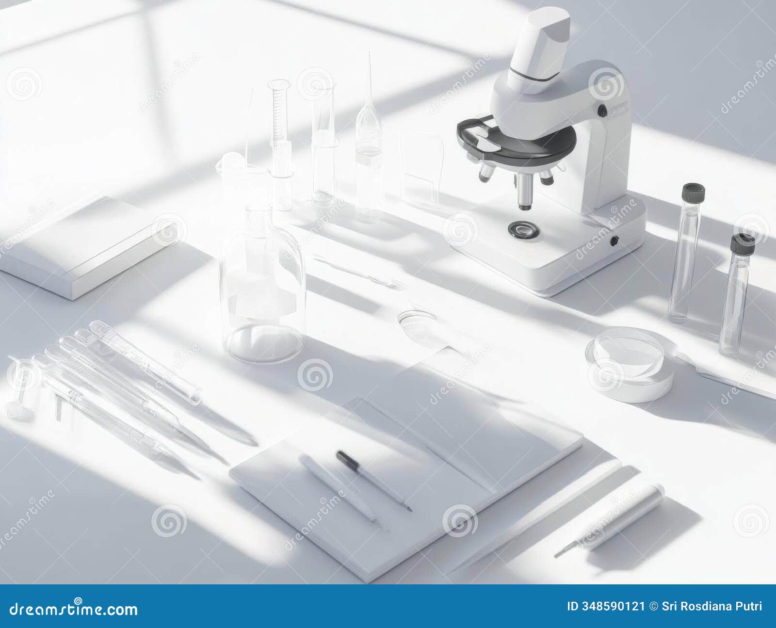Scientific Lab, Microscope Analyzes Samples with Precision in Bright ...