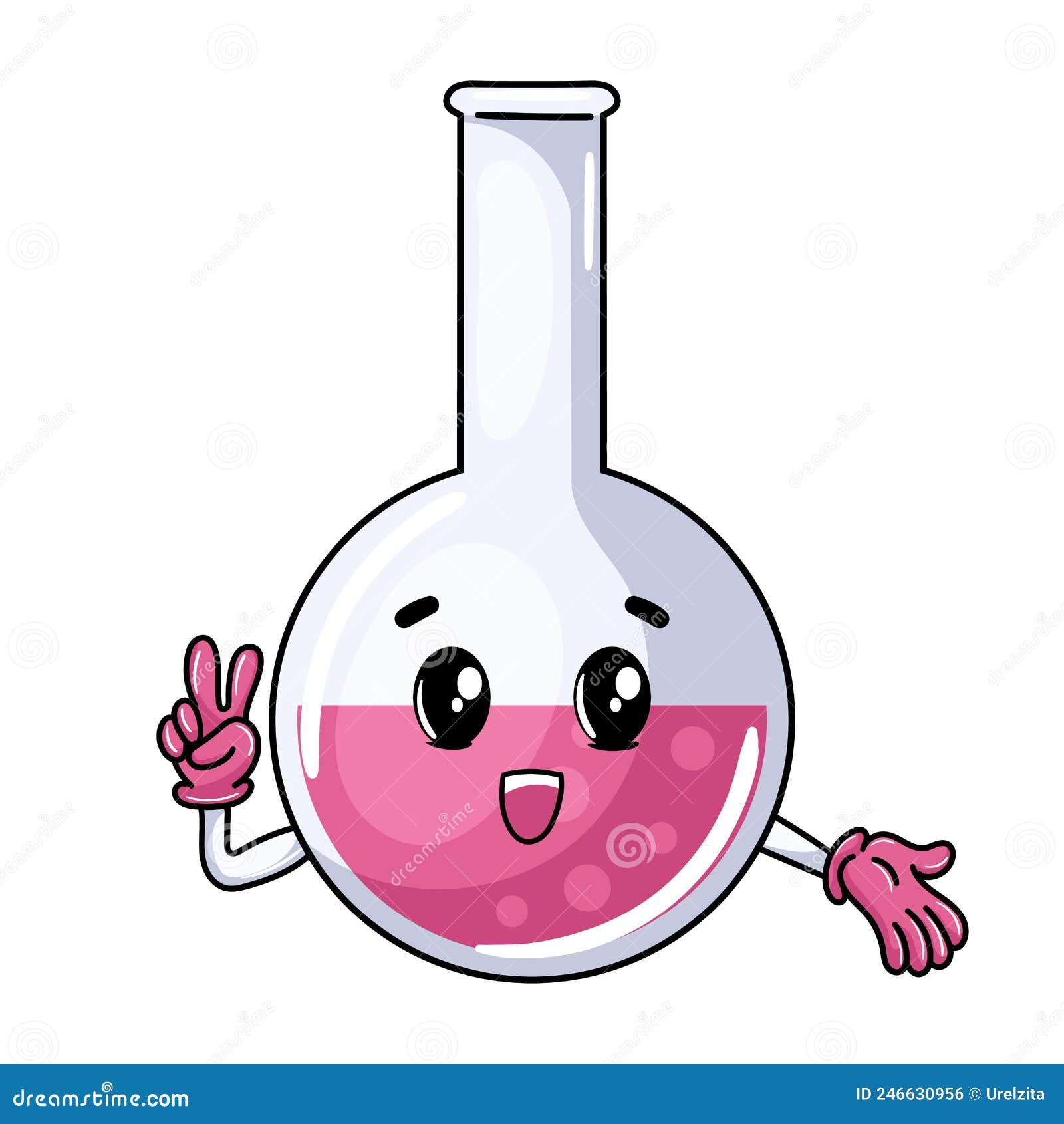 Scientific Laboratory Cartoon Volumetric Flask Design Stock Vector ...