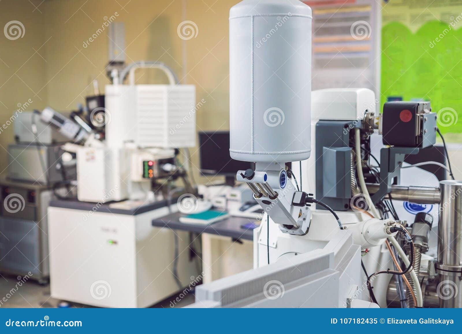 Scientific Laboratory with a Couple of Electron Microscopes Stock Image ...